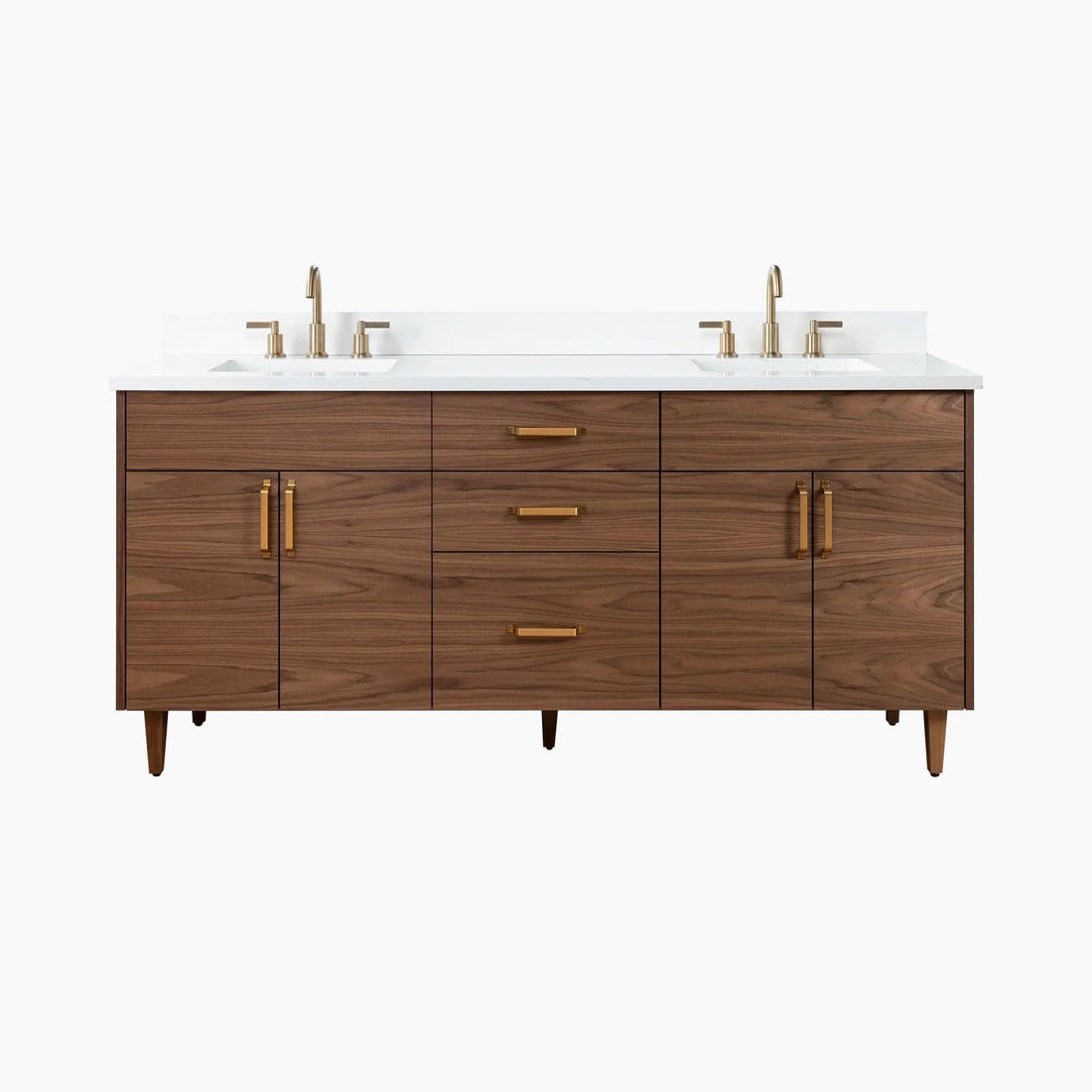 Austin SLIM 72" American Black Walnut Bathroom Vanity, Double Sink ...