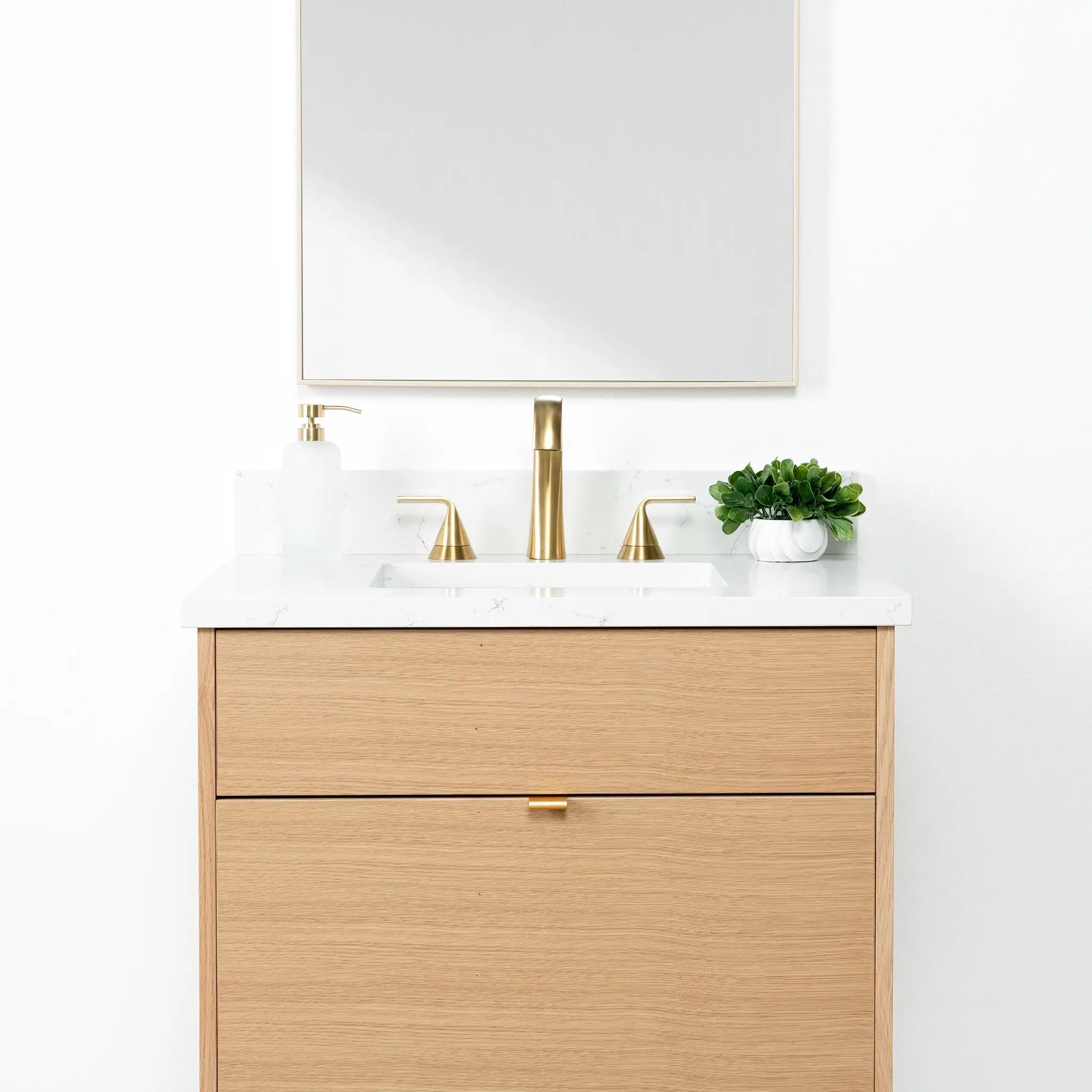 Ashbury 30" Wall Mount Natural White Oak Bathroom Vanity - Teodor ...