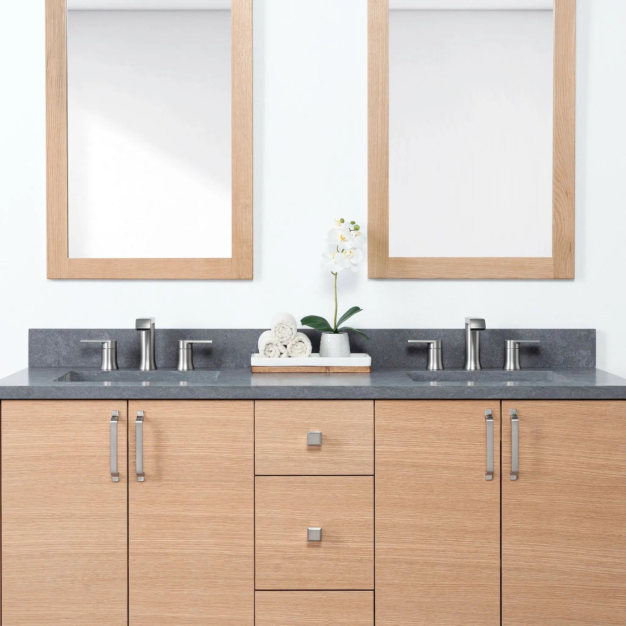 Ashbury 60" Natural White Oak Bathroom Vanity, Double Sink - Teodor ...