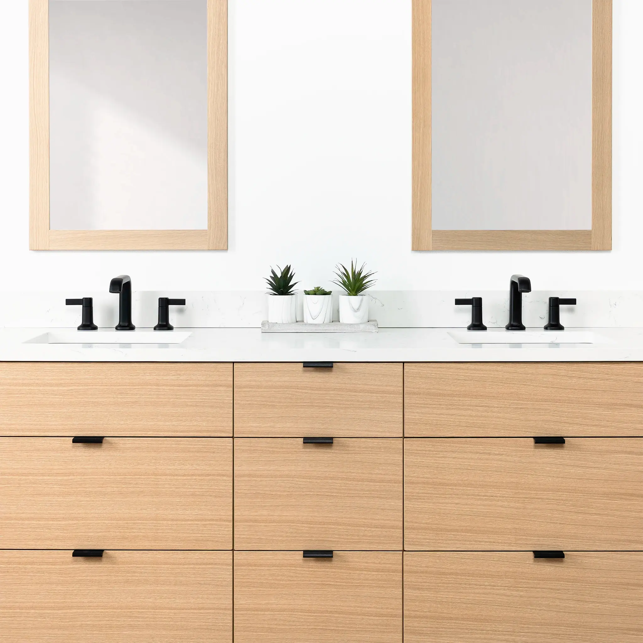 Ashbury 72" Natural White Oak Bathroom Vanity, Double Sink - Teodor ...