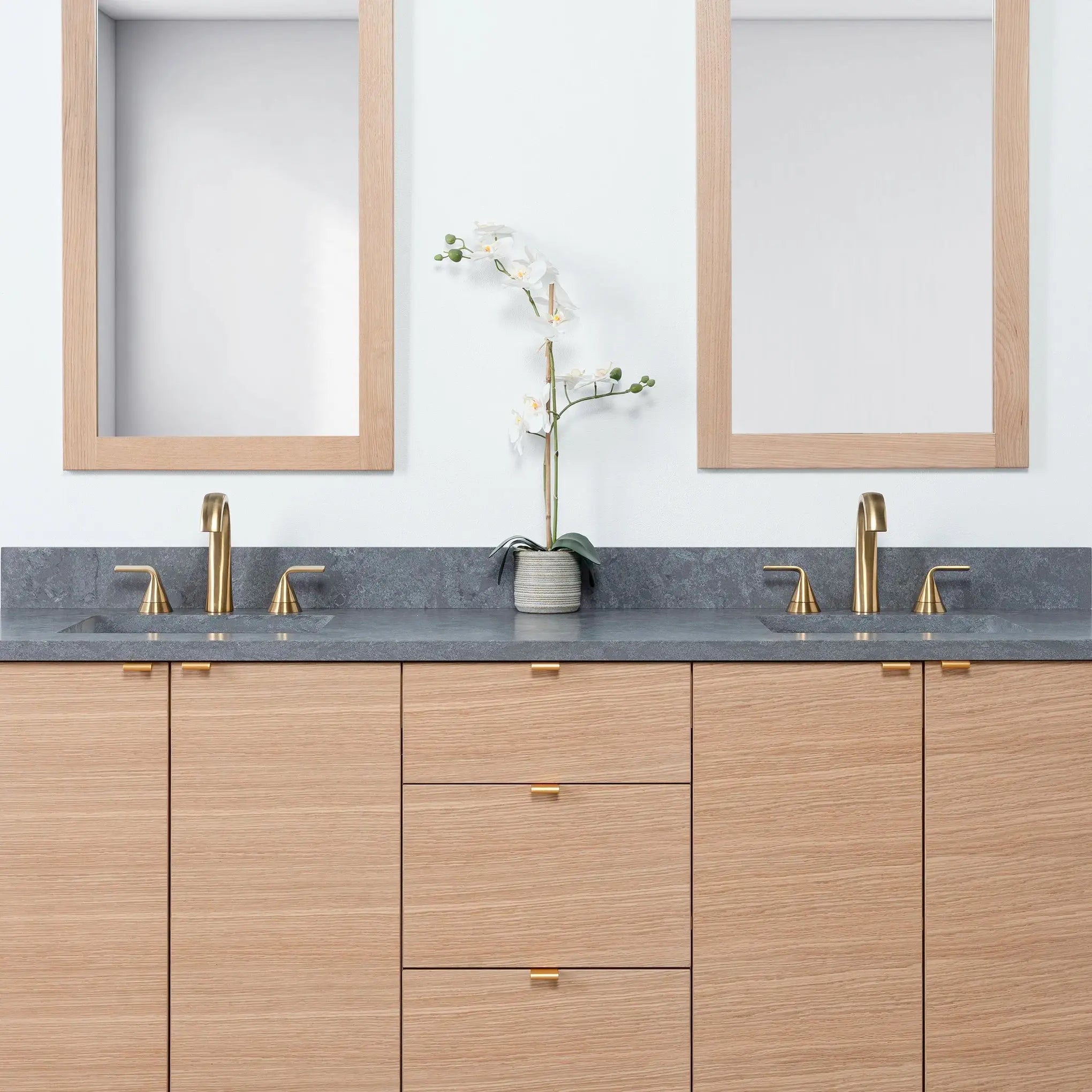 Ashbury 72" Natural White Oak Bathroom Vanity, Double Sink - Teodor ...