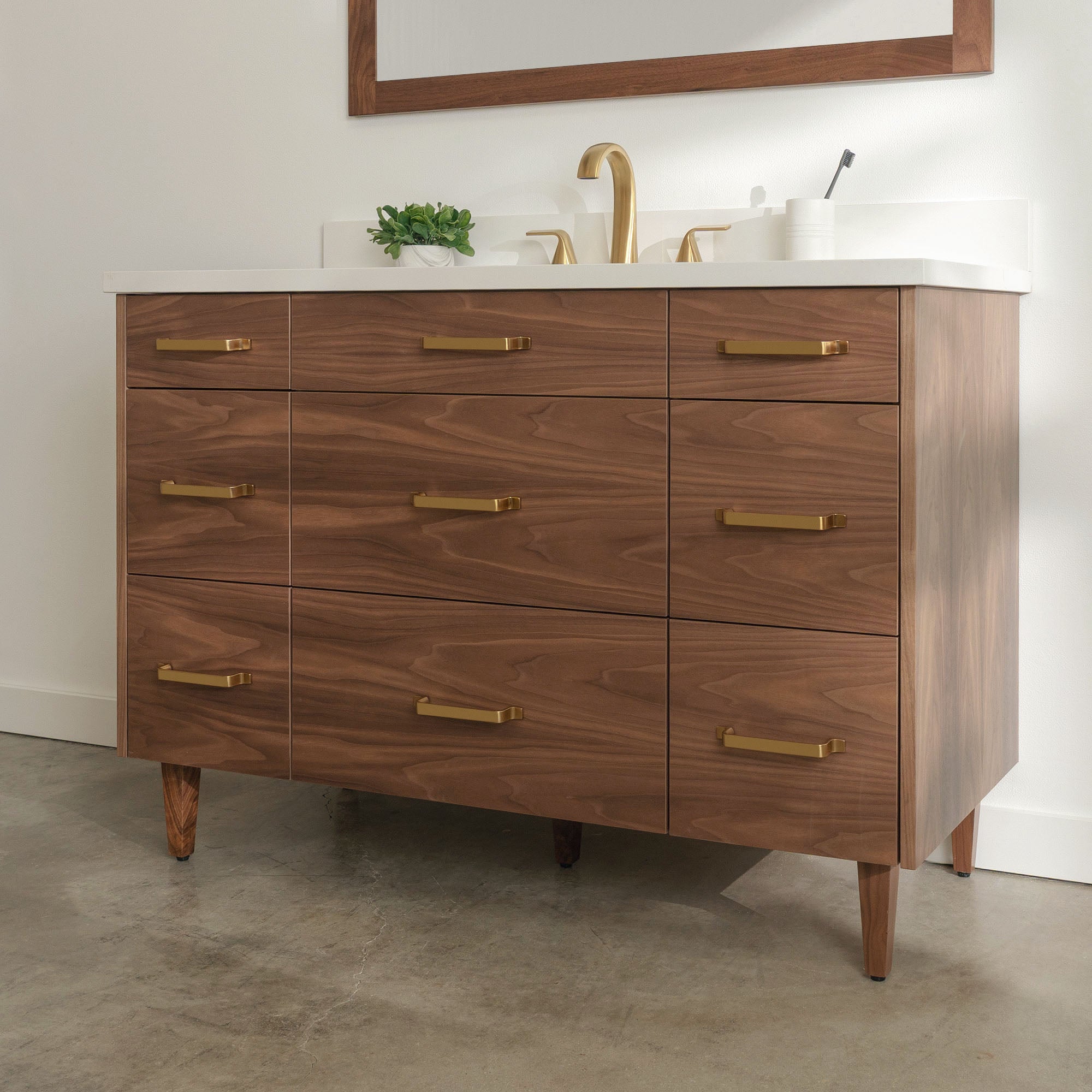 Asher Stainless 48" American Black Walnut Bathroom Vanity - Teodor ...