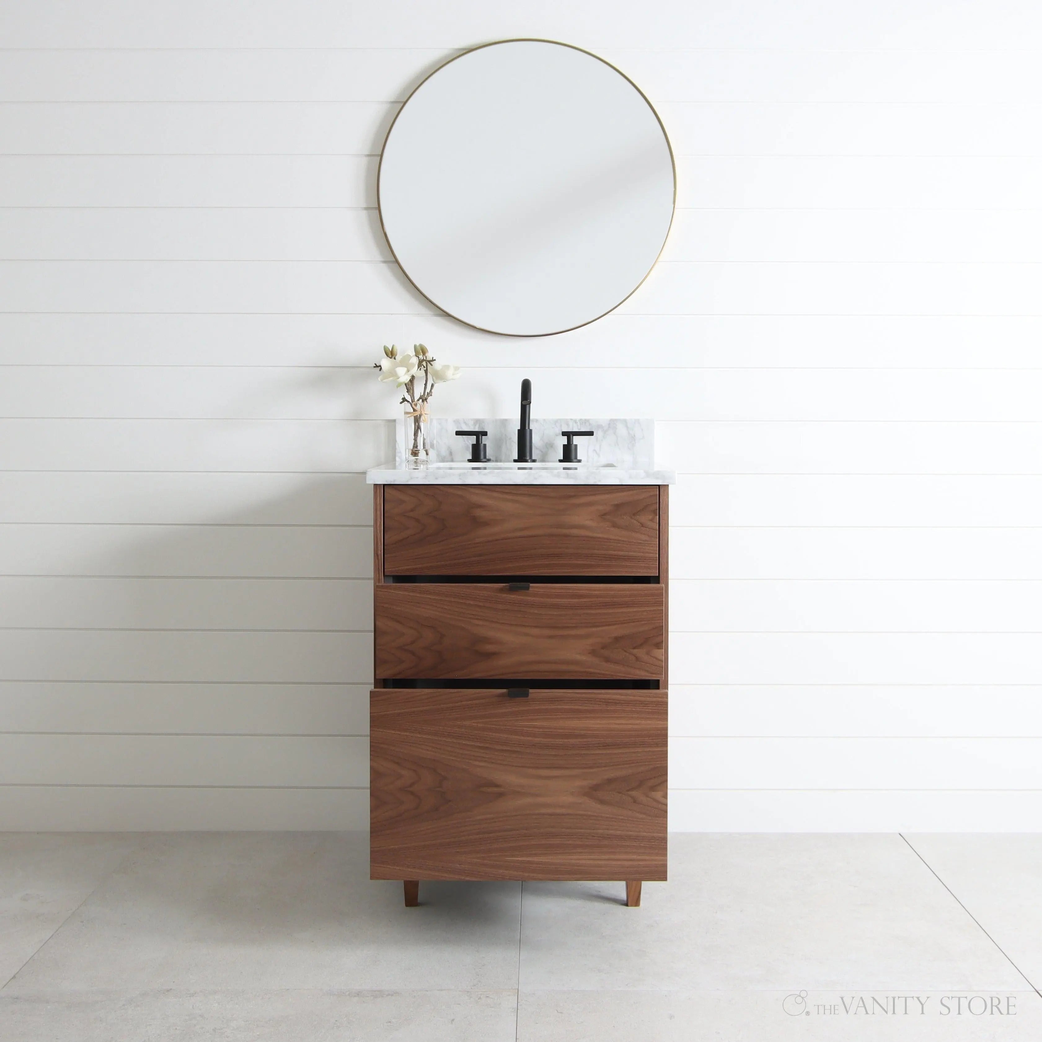 Austin 24" American Black Walnut Bathroom Vanity - Teodor Vanities ...