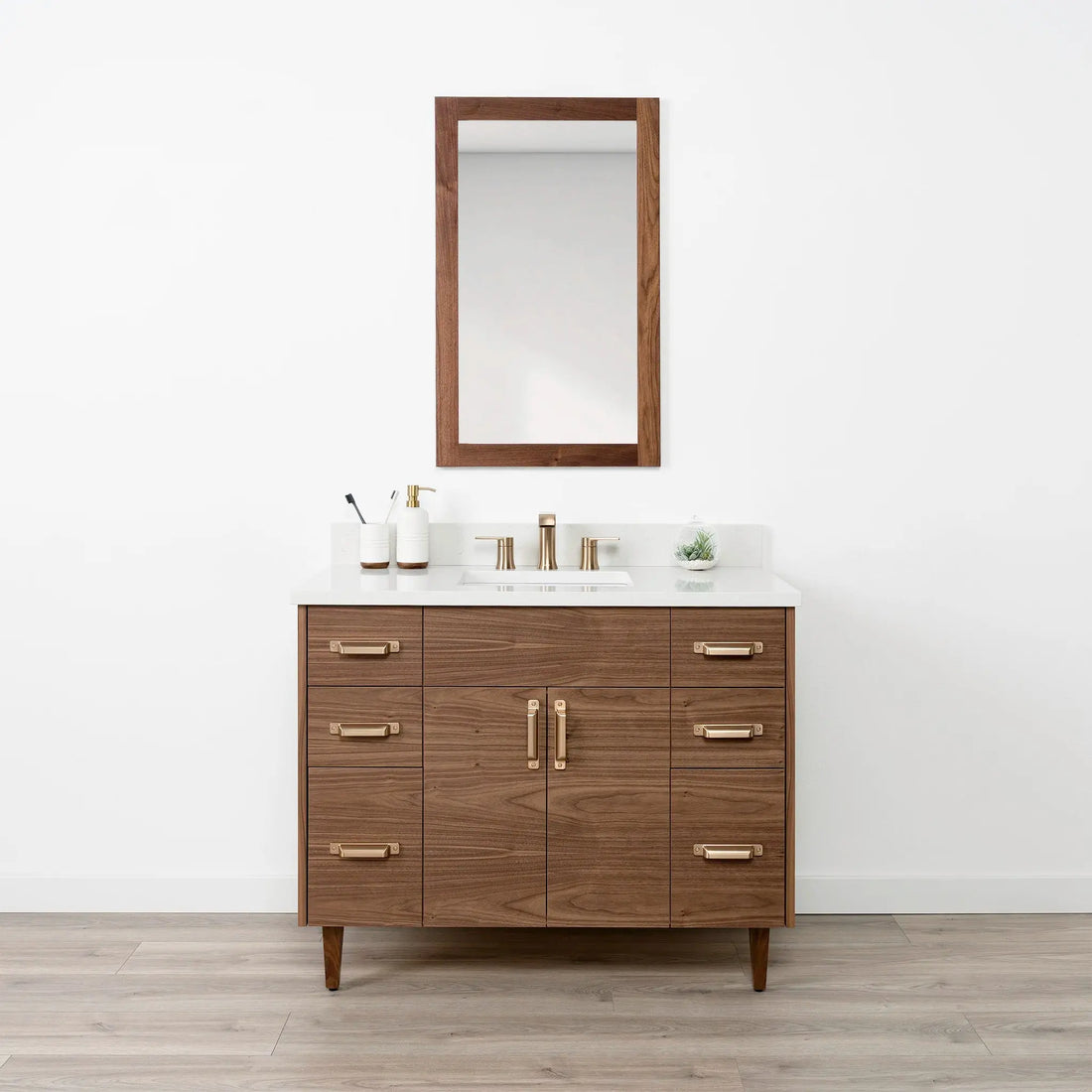 Austin Stainless 42" American Black Walnut Bathroom Vanity - Teodor ...