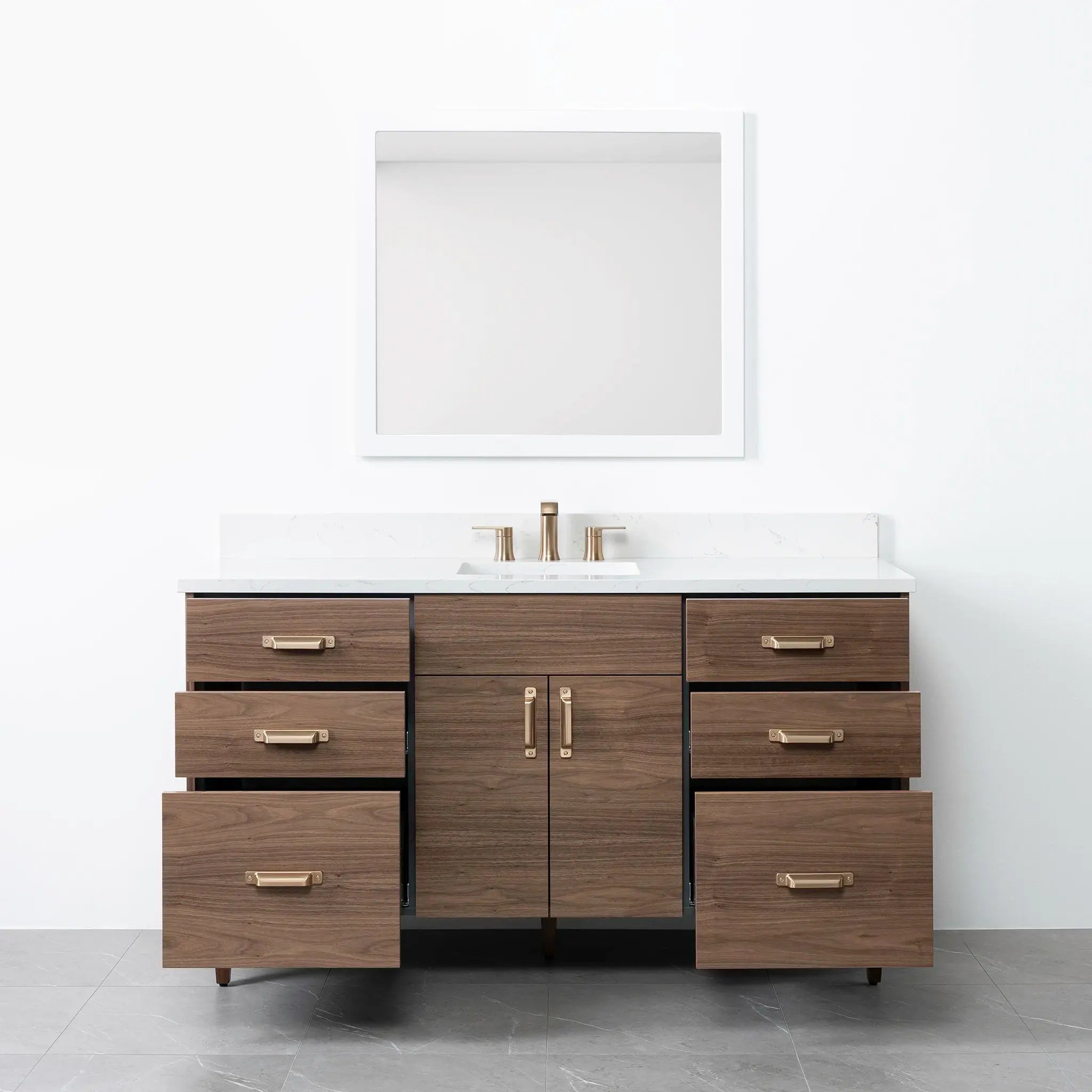 Austin SLIM 60" American Black Walnut Bathroom Vanity - Teodor – Teodor ...