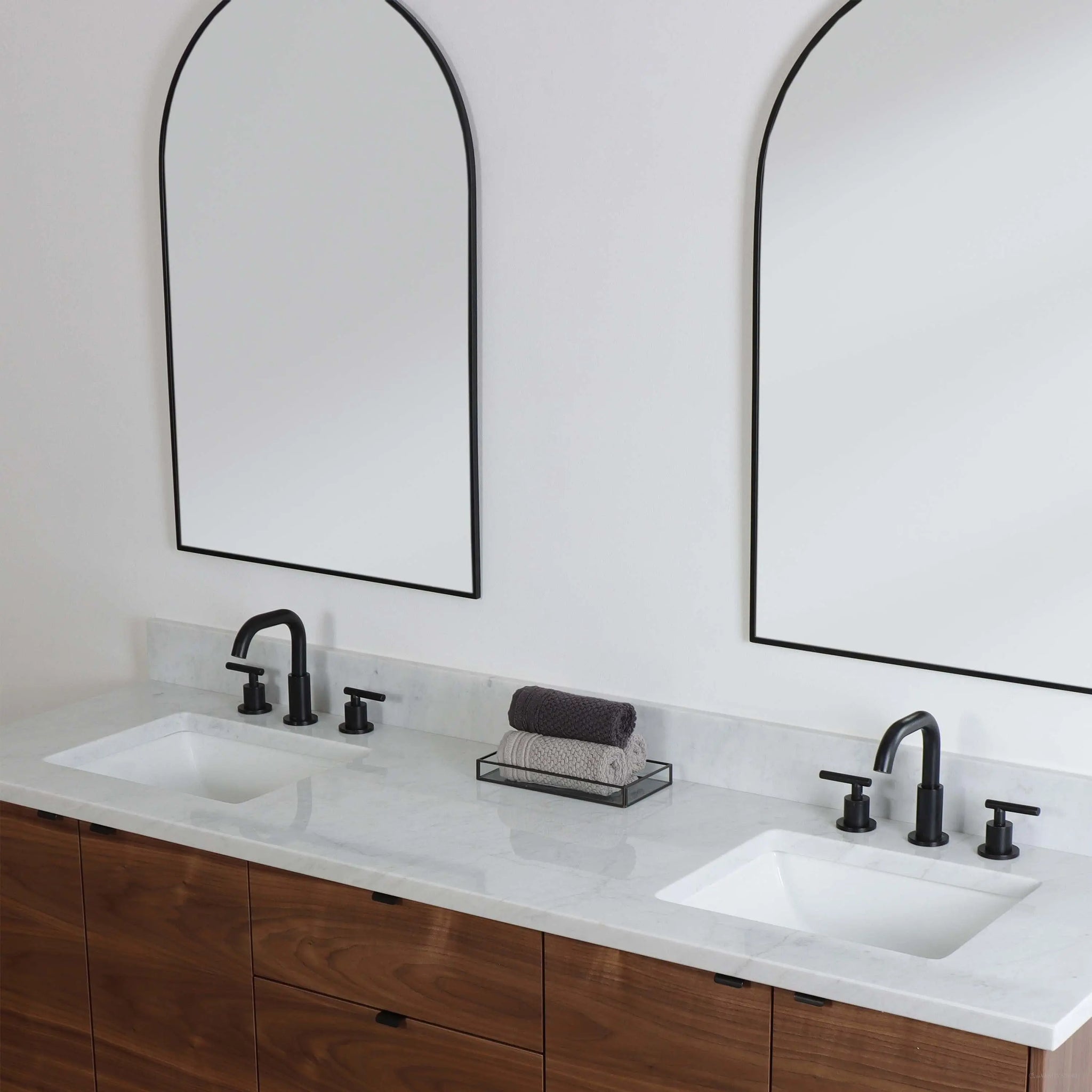 Austin 72" Wall Mount American Black Walnut Bathroom Vanity, Double ...