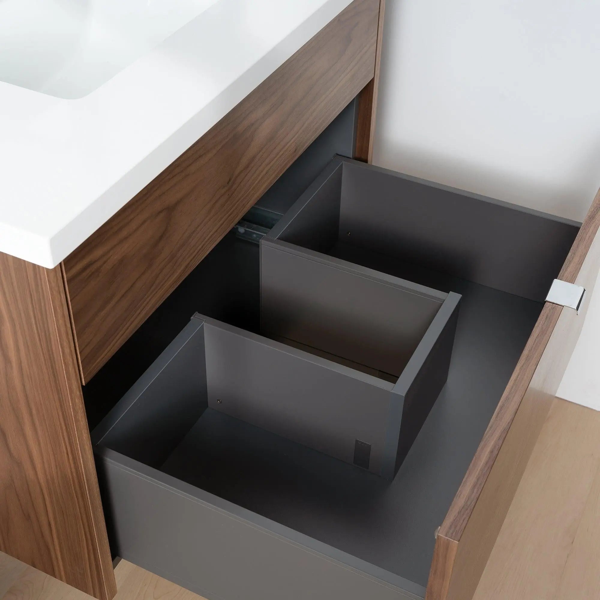 Austin SLIM 30" Wall Mount American Black Walnut Bathroom Vanity ...