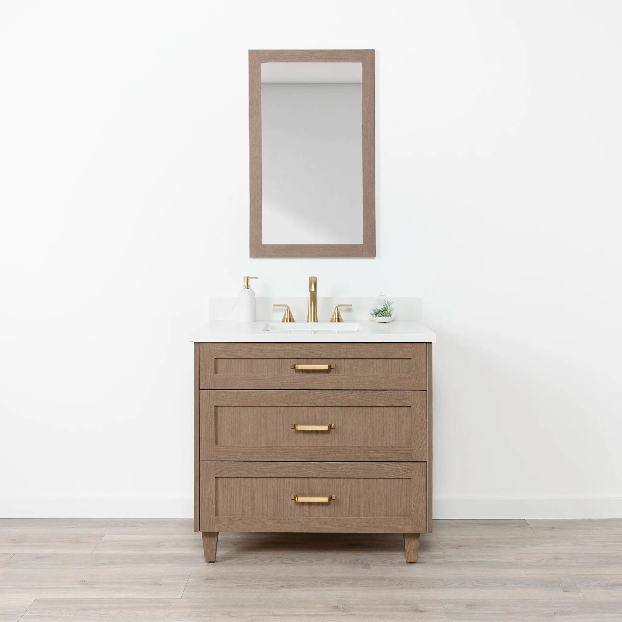 Bridgeport 36" Almond Coast Bathroom Vanity - All Drawers - Teodor ...