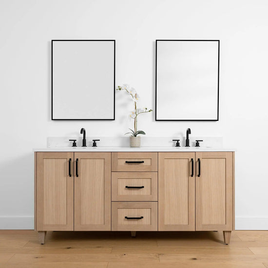 Bridgeport SLIM 72" White Oak Bathroom Vanity, Double Sink - Teodor ...
