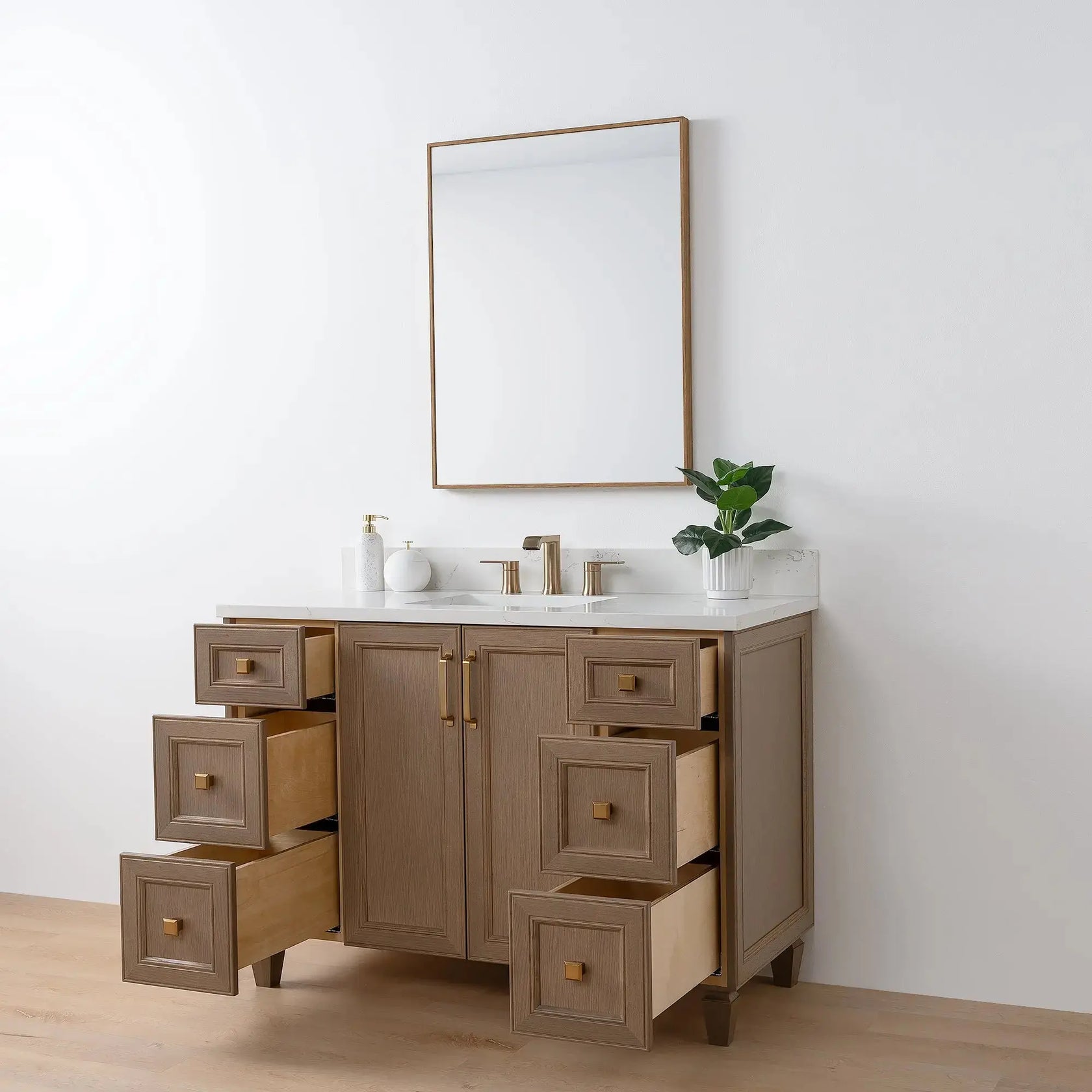 Davenport 48" Almond Coast Bathroom Vanity - Teodor Vanities