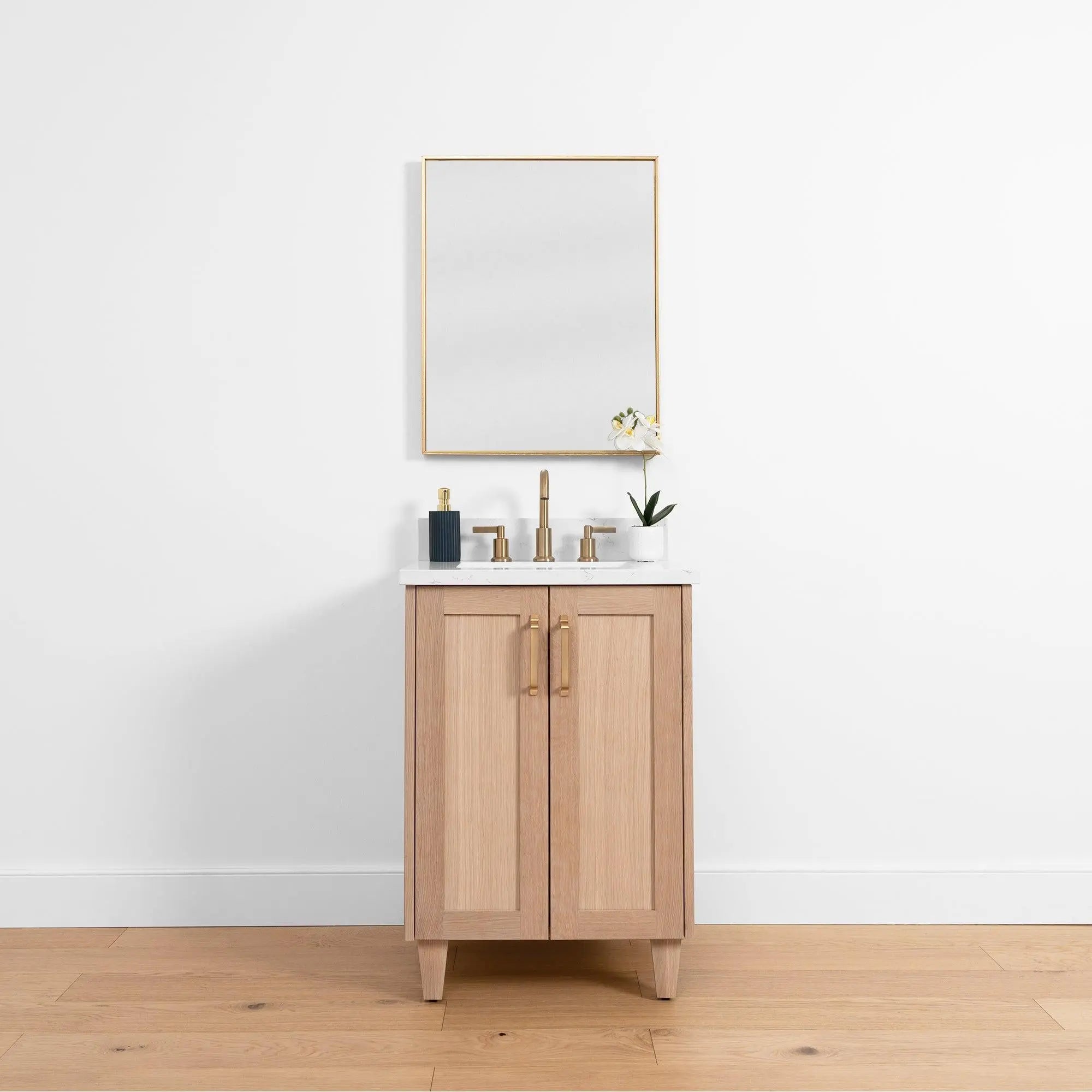 Bridgeport 24" White Oak Bathroom Vanity - Teodor Vanities