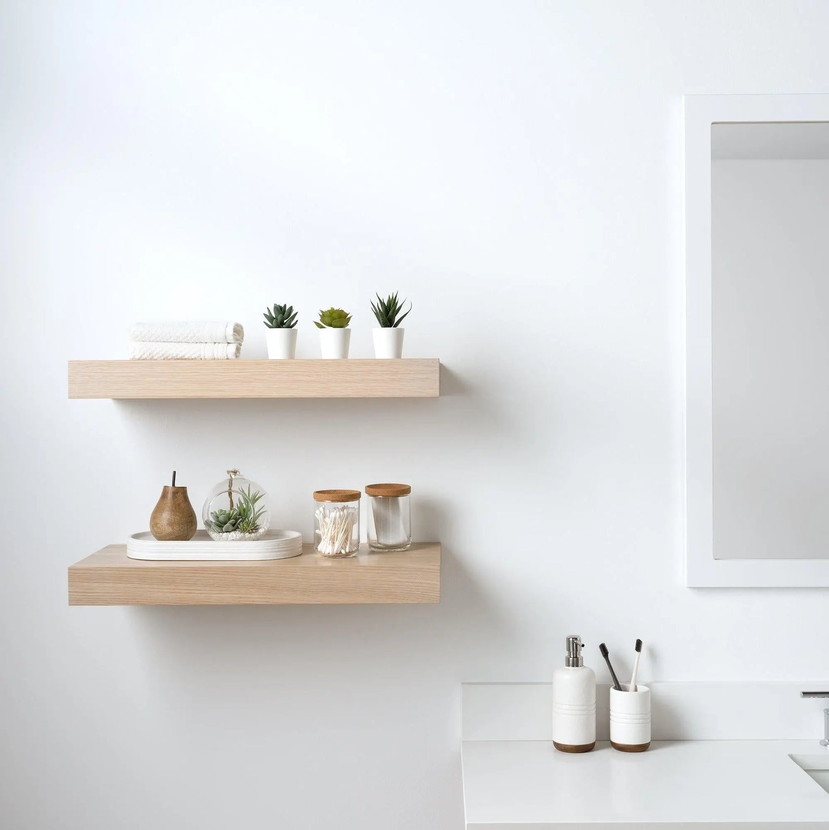 White Oak Floating Shelf - Teodor Vanities – Teodor Vanities Canada