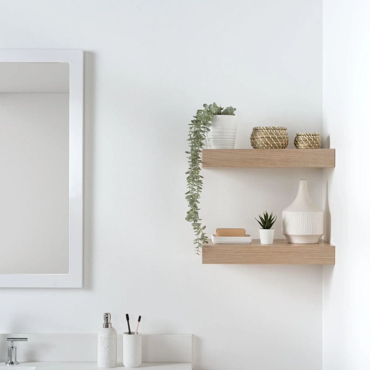 White Oak Floating Shelf - Teodor Vanities – Teodor Vanities Canada